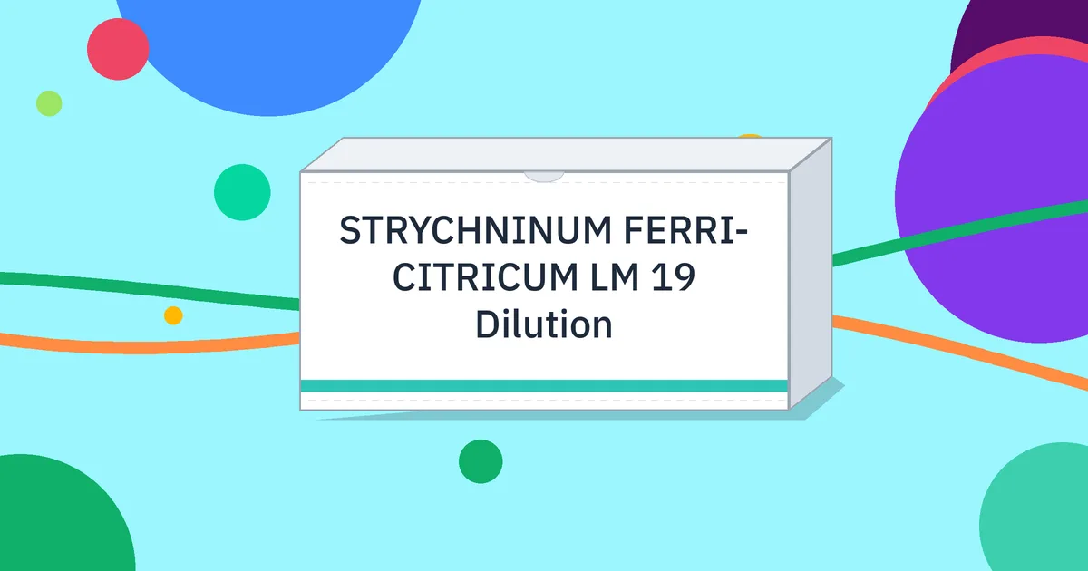 Symbolbild: Packung mit der Aufschrift STRYCHNINUM FERRI-CITRICUM LM 19 Dilution (PZN 13206341) – Verfügbarkeit und Bezug in Apotheken in Frankfurt am Main