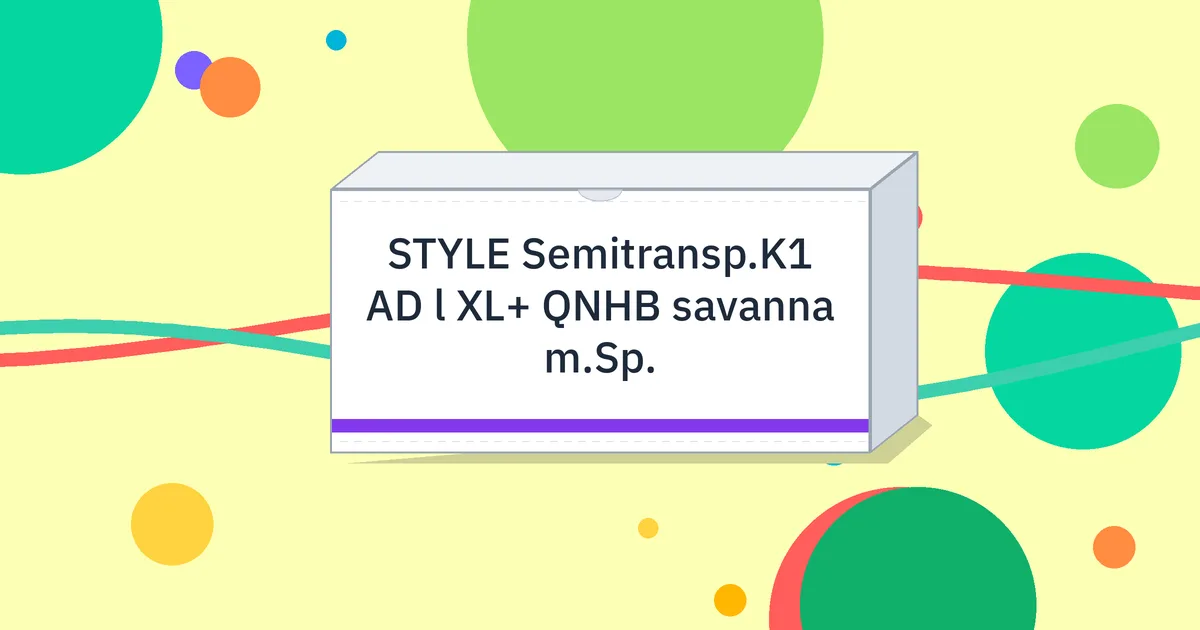 Symbolbild: Packung mit der Aufschrift STYLE Semitransp.K1 AD l XL+ QNHB savanna m.Sp. (PZN 18870747) – Verfügbarkeit und Bezug in Apotheken in Frankfurt am Main