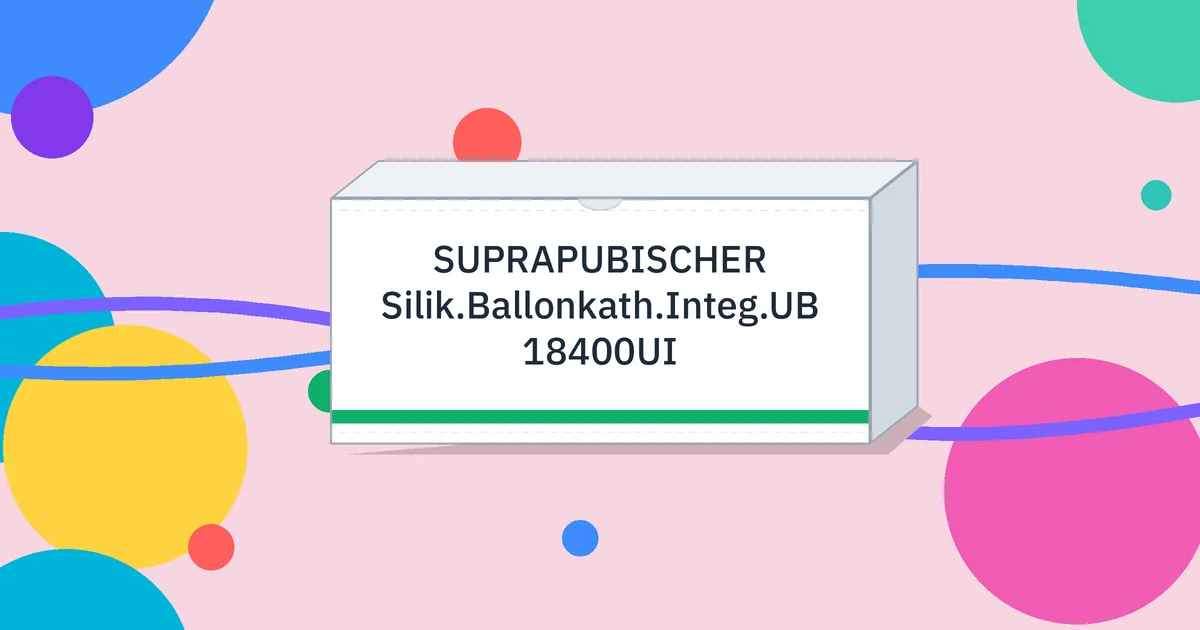 Symbolbild: Packung mit der Aufschrift SUPRAPUBISCHER Silik.Ballonkath.Integ.UB 18400UI (PZN 07652757) – Verfügbarkeit und Bezug in Apotheken in Frankfurt am Main