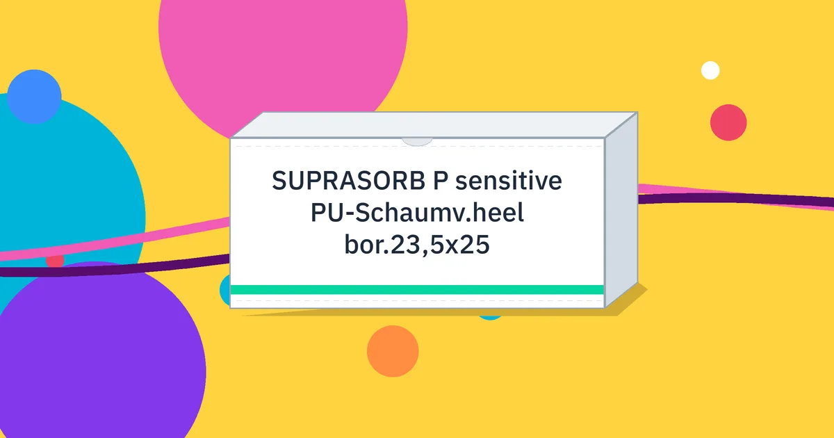 Symbolbild: Packung mit der Aufschrift SUPRASORB P sensitive PU-Schaumv.heel bor.23,5x25 (PZN 16602675) – Verfügbarkeit und Bezug in Apotheken in Frankfurt am Main