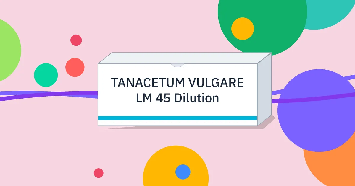 Symbolbild: Packung mit der Aufschrift TANACETUM VULGARE LM 45 Dilution (PZN 13213281) – Verfügbarkeit und Bezug in Apotheken in Frankfurt am Main