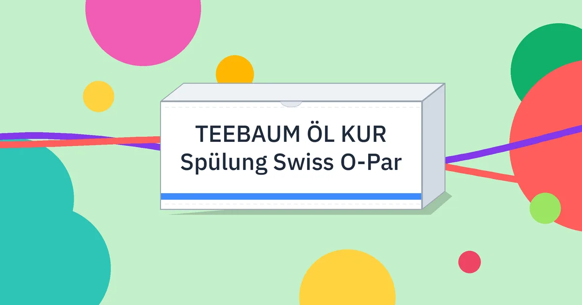 Symbolbild: Packung mit der Aufschrift TEEBAUM ÖL KUR Spülung Swiss O-Par (PZN 12579732) – Verfügbarkeit und Bezug in Apotheken in Frankfurt am Main