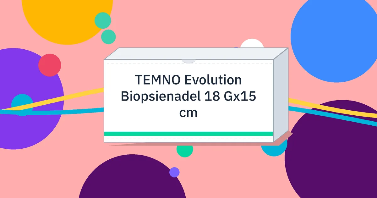 Symbolbild: Packung mit der Aufschrift TEMNO Evolution Biopsienadel 18 Gx15 cm (PZN 18765884) – Verfügbarkeit und Bezug in Apotheken in Frankfurt am Main