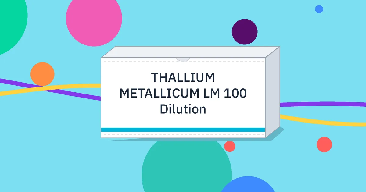 Symbolbild: Packung mit der Aufschrift THALLIUM METALLICUM LM 100 Dilution (PZN 13218686) – Verfügbarkeit und Bezug in Apotheken in Frankfurt am Main