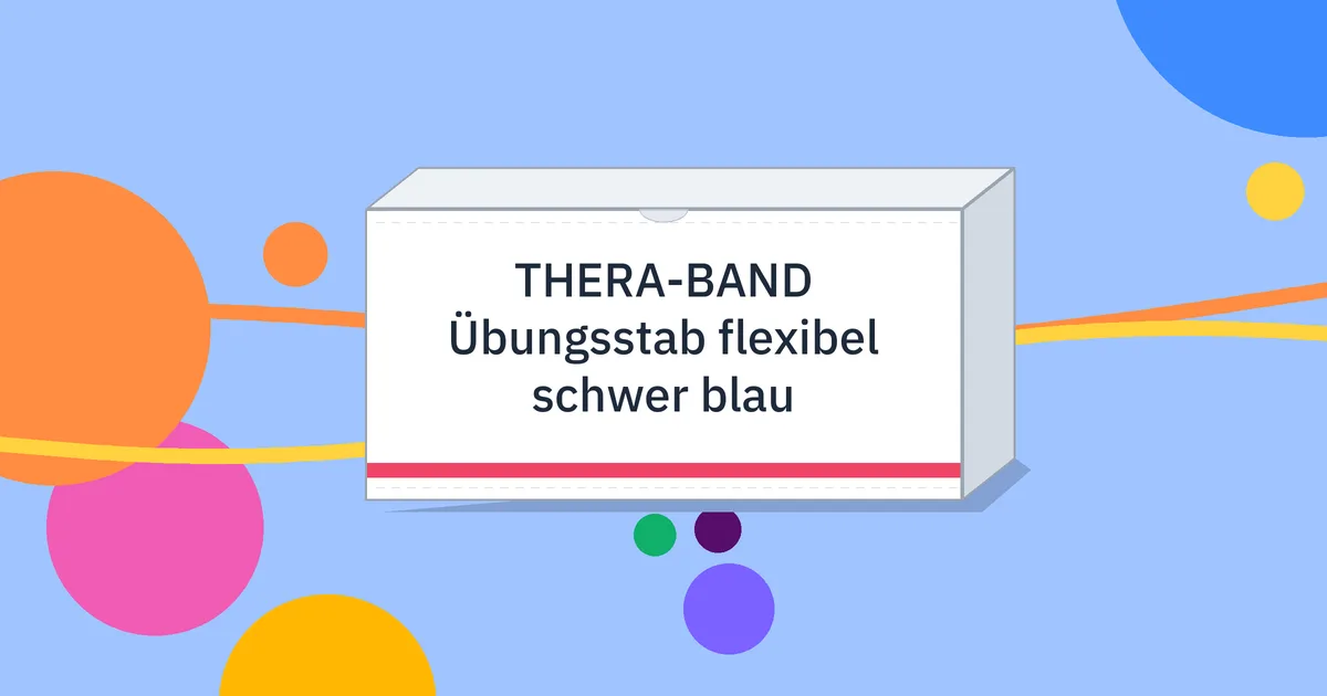 Symbolbild: Packung mit der Aufschrift THERA-BAND Übungsstab flexibel schwer blau (PZN 00614127) – Verfügbarkeit und Bezug in Apotheken in Frankfurt am Main
