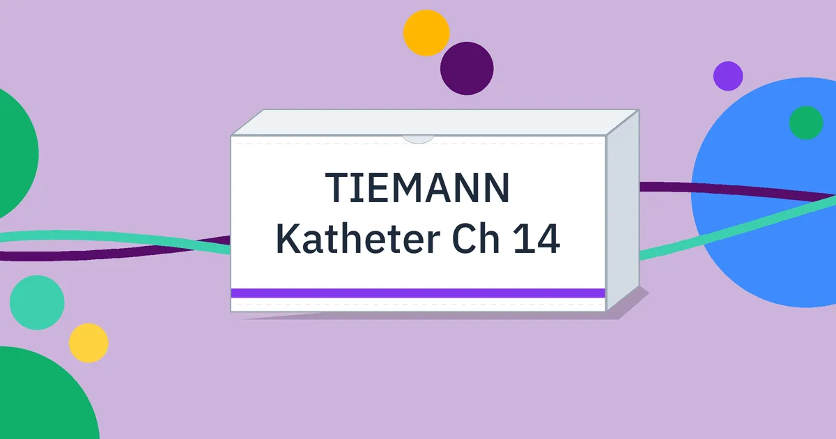 Symbolbild: Packung mit der Aufschrift TIEMANN Katheter Ch 14 (PZN 10830671) – Verfügbarkeit und Bezug in Apotheken in Frankfurt am Main