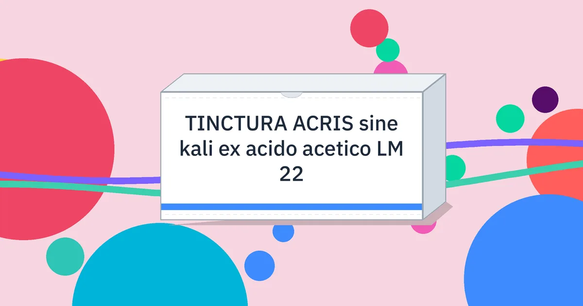 Symbolbild: Packung mit der Aufschrift TINCTURA ACRIS sine kali ex acido acetico LM 22 (PZN 13701684) – Verfügbarkeit und Bezug in Apotheken in Frankfurt am Main