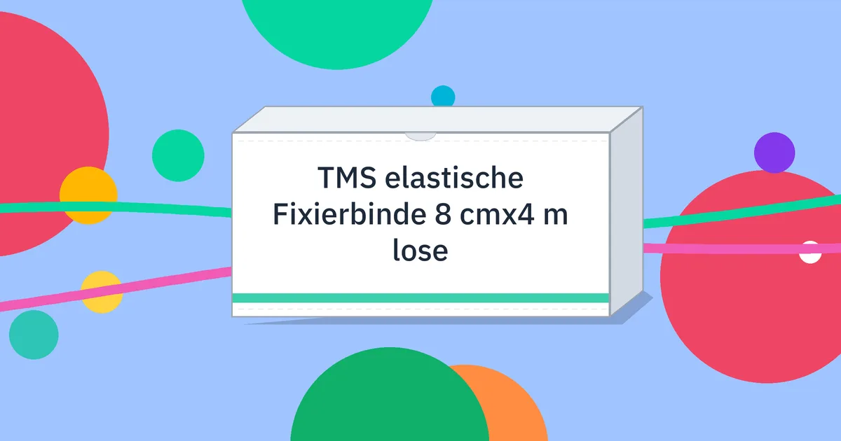 Symbolbild: Packung mit der Aufschrift TMS elastische Fixierbinde 8 cmx4 m lose (PZN 18316206) – Verfügbarkeit und Bezug in Apotheken in Frankfurt am Main
