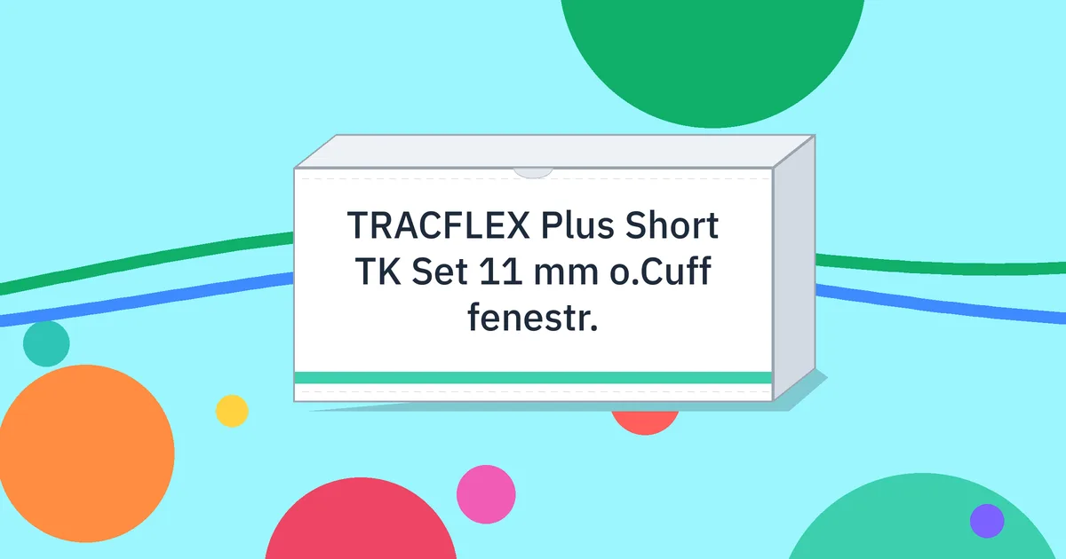 Symbolbild: Packung mit der Aufschrift TRACFLEX Plus Short TK Set 11 mm o.Cuff fenestr. (PZN 20934087) – Verfügbarkeit und Bezug in Apotheken in Frankfurt am Main