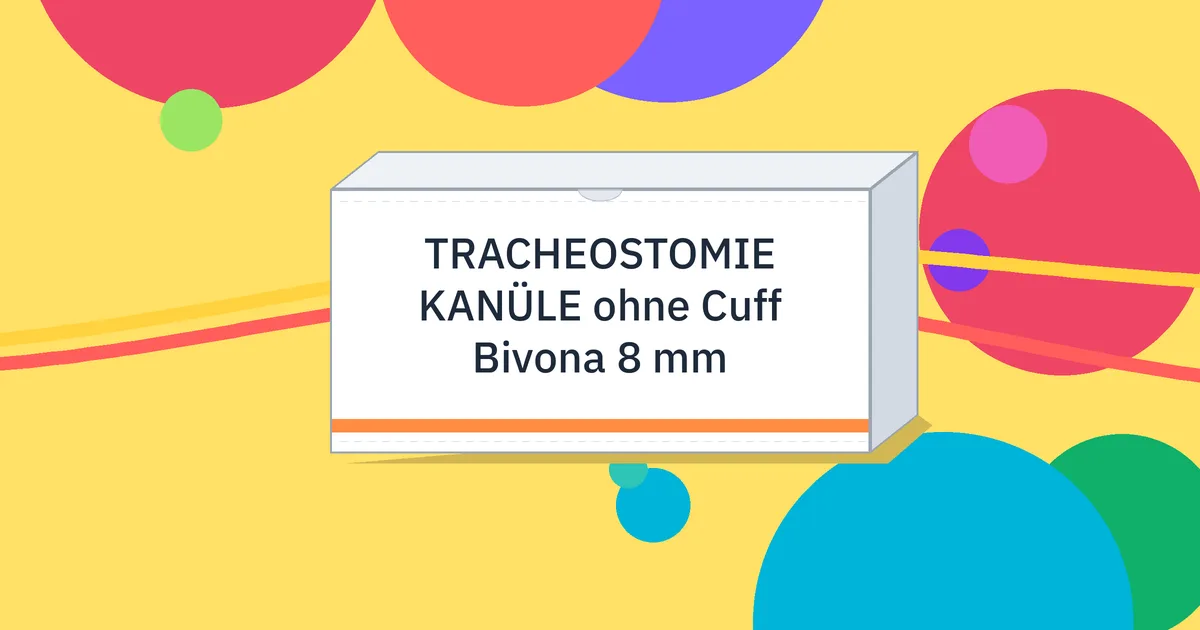Symbolbild: Packung mit der Aufschrift TRACHEOSTOMIE KANÜLE ohne Cuff Bivona 8 mm (PZN 03819769) – Verfügbarkeit und Bezug in Apotheken in Frankfurt am Main