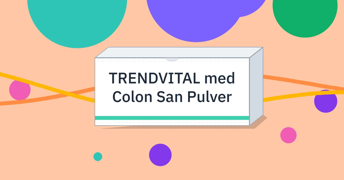 Symbolbild: Packung mit der Aufschrift TRENDVITAL med Colon San Pulver (PZN 12563323) – Verfügbarkeit und Bezug in Apotheken in Frankfurt am Main
