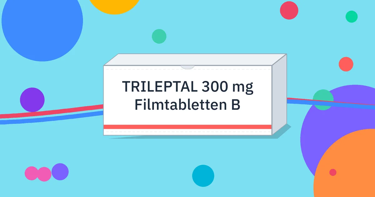 Symbolbild: Packung mit der Aufschrift TRILEPTAL 300 mg Filmtabletten B (PZN 08461812) – Verfügbarkeit und Bezug in Apotheken in Frankfurt am Main