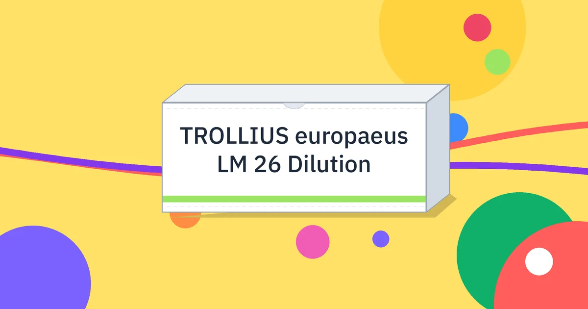Symbolbild: Packung mit der Aufschrift TROLLIUS europaeus LM 26 Dilution (PZN 13252714) – Verfügbarkeit und Bezug in Apotheken in Frankfurt am Main