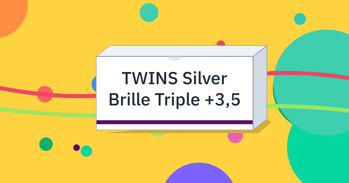 Symbolbild: Packung mit der Aufschrift TWINS Silver Brille Triple +3,5 (PZN 14041899) – Verfügbarkeit und Bezug in Apotheken in Frankfurt am Main
