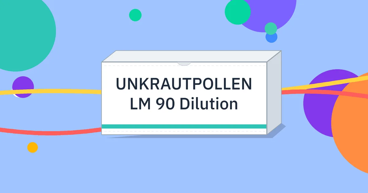 Symbolbild: Packung mit der Aufschrift UNKRAUTPOLLEN LM 90 Dilution (PZN 13256072) – Verfügbarkeit und Bezug in Apotheken in Frankfurt am Main