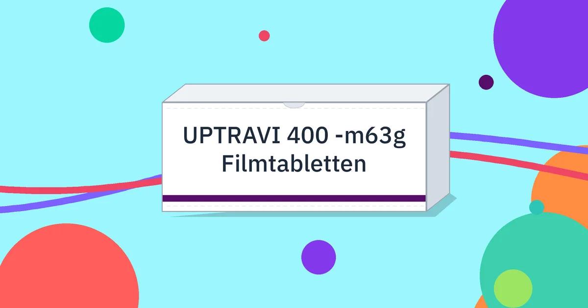 Symbolbild: Packung mit der Aufschrift UPTRAVI 400 -m63g Filmtabletten (PZN 11579256) – Verfügbarkeit und Bezug in Apotheken in Frankfurt am Main