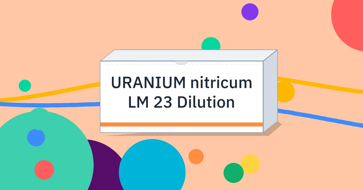 Symbolbild: Packung mit der Aufschrift URANIUM nitricum LM 23 Dilution (PZN 13256416) – Verfügbarkeit und Bezug in Apotheken in Frankfurt am Main