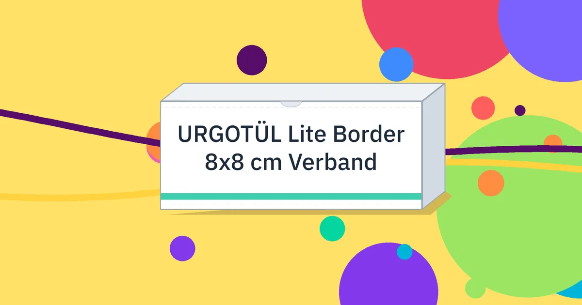 Symbolbild: Packung mit der Aufschrift URGOTÜL Lite Border 8x8 cm Verband (PZN 17375827) – Verfügbarkeit und Bezug in Apotheken in Frankfurt am Main