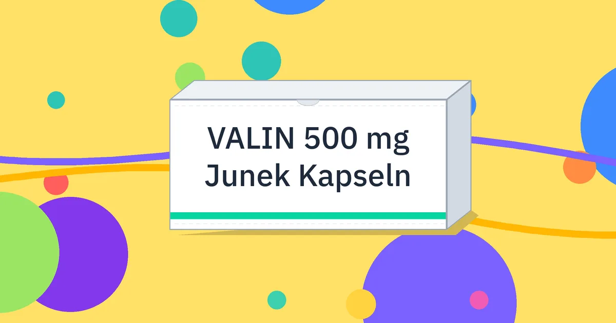 Symbolbild: Packung mit der Aufschrift VALIN 500 mg Junek Kapseln (PZN 00135869) – Verfügbarkeit und Bezug in Apotheken in Frankfurt am Main