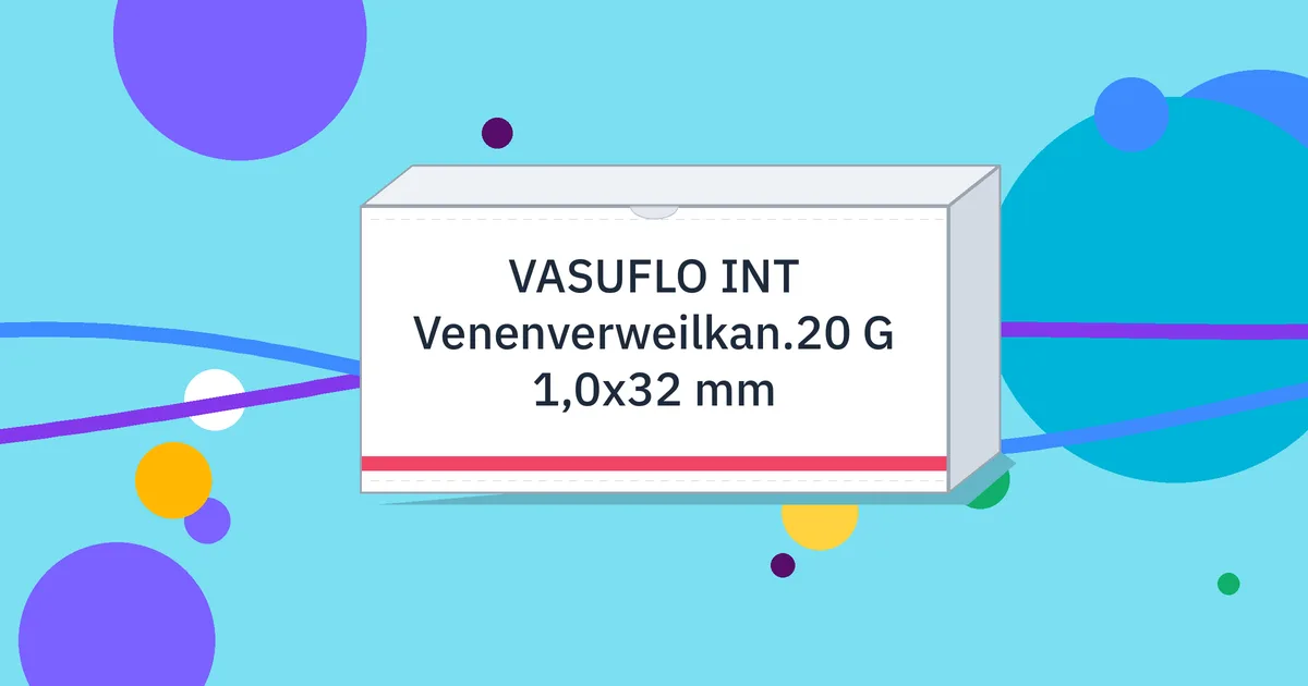 Symbolbild: Packung mit der Aufschrift VASUFLO INT Venenverweilkan.20 G 1,0x32 mm (PZN 00270171) – Verfügbarkeit und Bezug in Apotheken in Frankfurt am Main