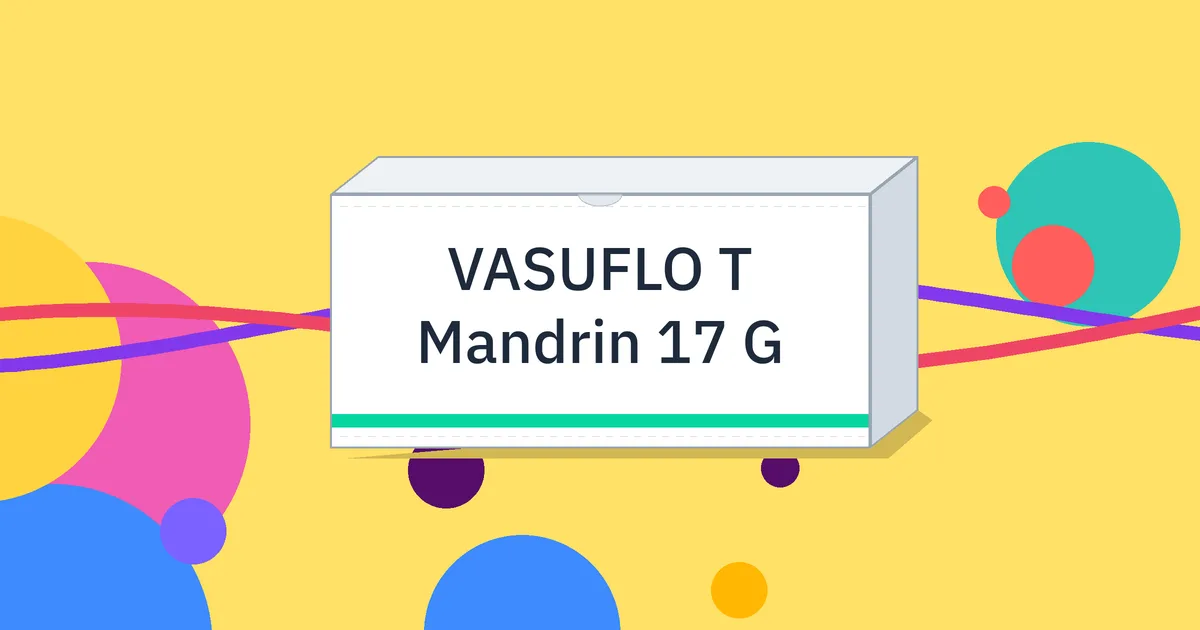 Symbolbild: Packung mit der Aufschrift VASUFLO T Mandrin 17 G (PZN 08495981) – Verfügbarkeit und Bezug in Apotheken in Frankfurt am Main