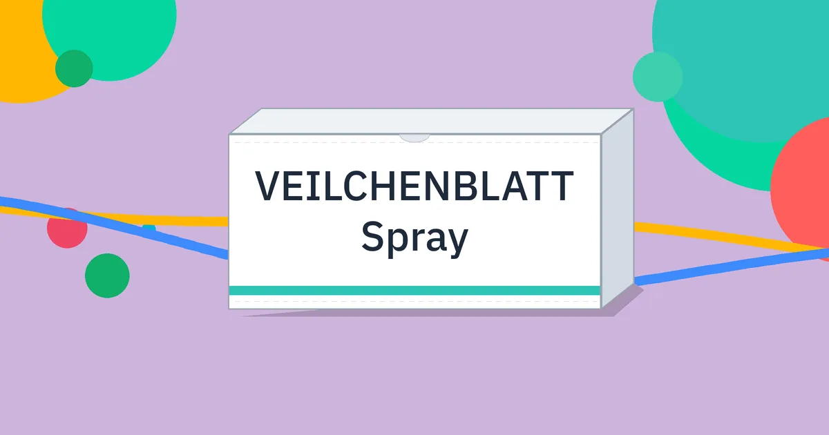 Symbolbild: Packung mit der Aufschrift VEILCHENBLATT Spray (PZN 11874110) – Verfügbarkeit und Bezug in Apotheken in Frankfurt am Main