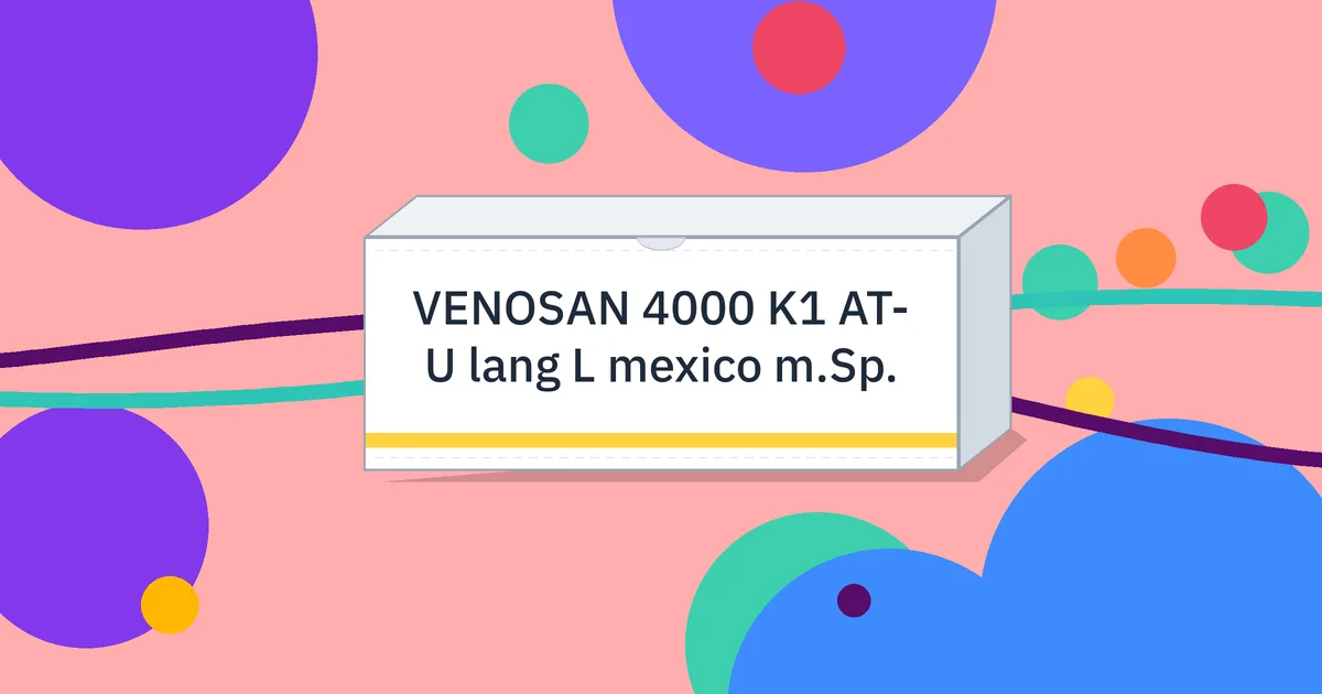 Symbolbild: Packung mit der Aufschrift VENOSAN 4000 K1 AT-U lang L mexico m.Sp. (PZN 14423425) – Verfügbarkeit und Bezug in Apotheken in Frankfurt am Main