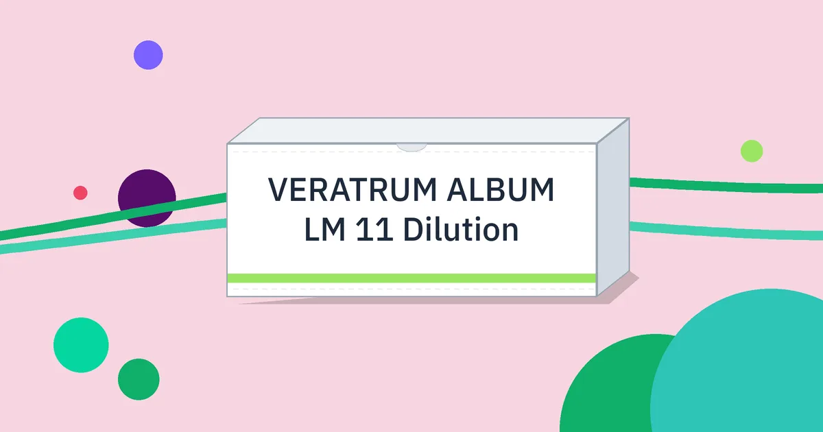 Symbolbild: Packung mit der Aufschrift VERATRUM ALBUM LM 11 Dilution (PZN 13264433) – Verfügbarkeit und Bezug in Apotheken in Frankfurt am Main