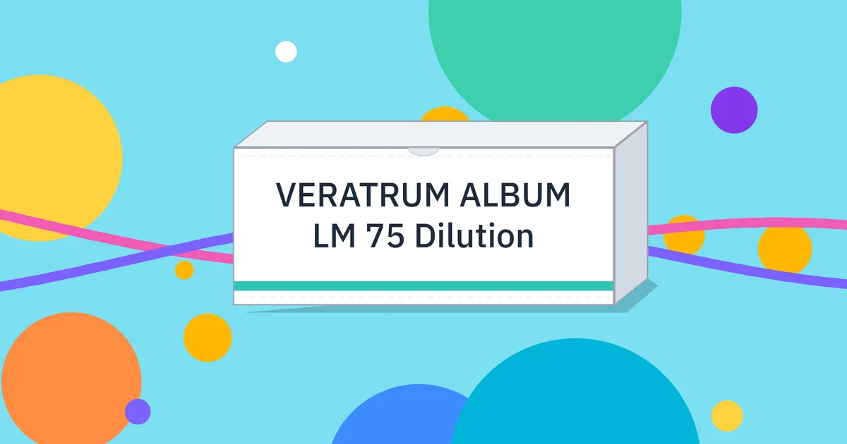Symbolbild: Packung mit der Aufschrift VERATRUM ALBUM LM 75 Dilution (PZN 13264930) – Verfügbarkeit und Bezug in Apotheken in Frankfurt am Main