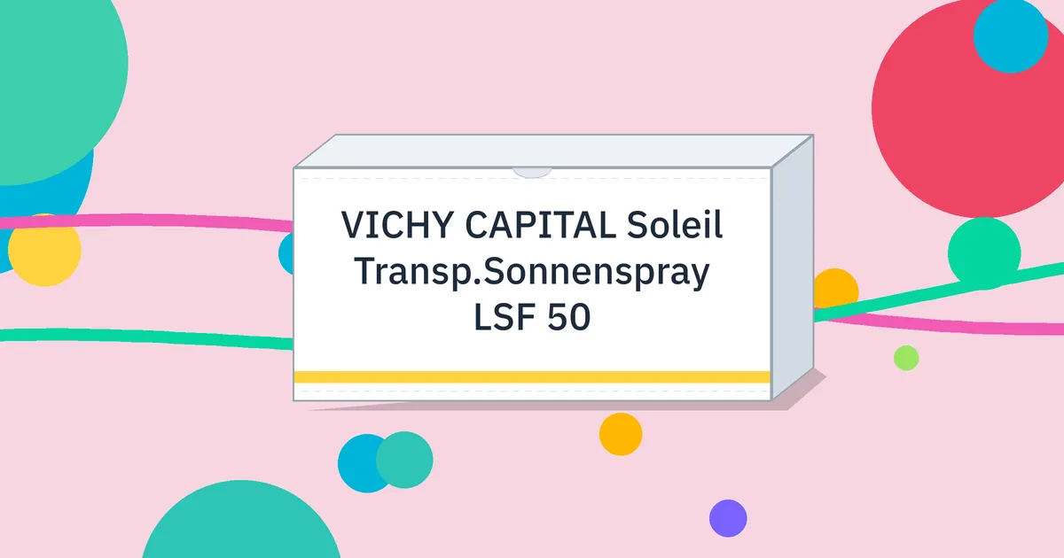 Symbolbild: Packung mit der Aufschrift VICHY CAPITAL Soleil Transp.Sonnenspray LSF 50 (PZN 10169591) – Verfügbarkeit und Bezug in Apotheken in Frankfurt am Main
