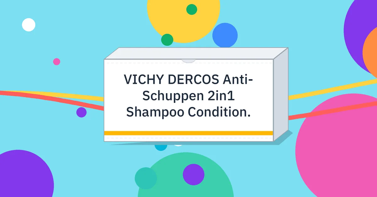 Symbolbild: Packung mit der Aufschrift VICHY DERCOS Anti-Schuppen 2in1 Shampoo Condition. (PZN 19180677) – Verfügbarkeit und Bezug in Apotheken in Frankfurt am Main