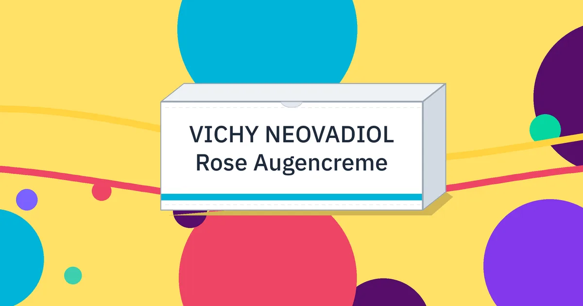Symbolbild: Packung mit der Aufschrift VICHY NEOVADIOL Rose Augencreme (PZN 16574068) – Verfügbarkeit und Bezug in Apotheken in Frankfurt am Main