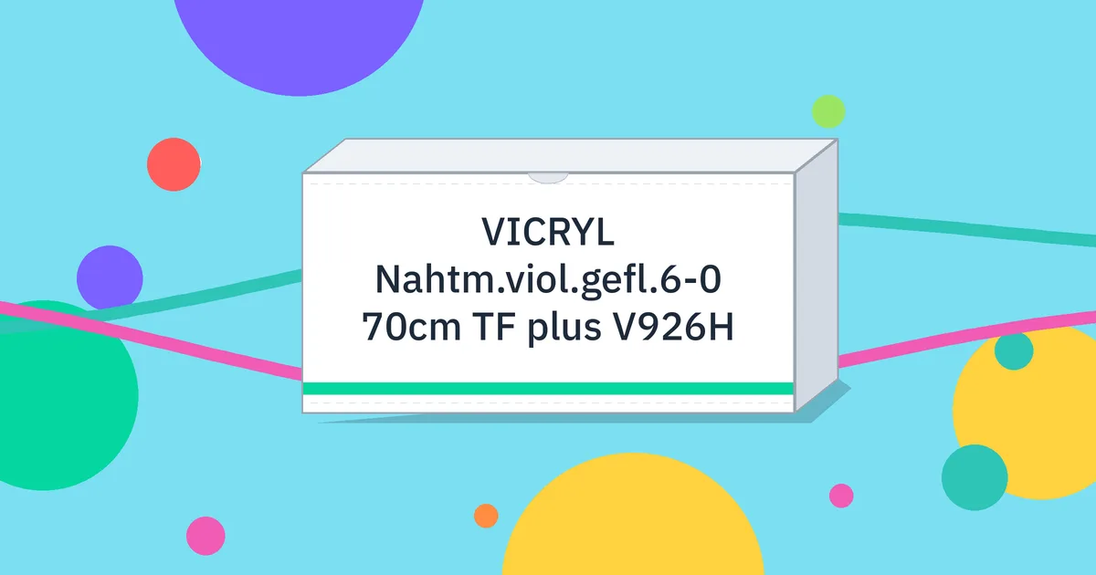 Symbolbild: Packung mit der Aufschrift VICRYL Nahtm.viol.gefl.6-0 70cm TF plus V926H (PZN 16809991) – Verfügbarkeit und Bezug in Apotheken in Frankfurt am Main