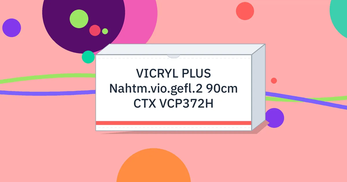 Symbolbild: Packung mit der Aufschrift VICRYL PLUS Nahtm.vio.gefl.2 90cm CTX VCP372H (PZN 20923847) – Verfügbarkeit und Bezug in Apotheken in Frankfurt am Main