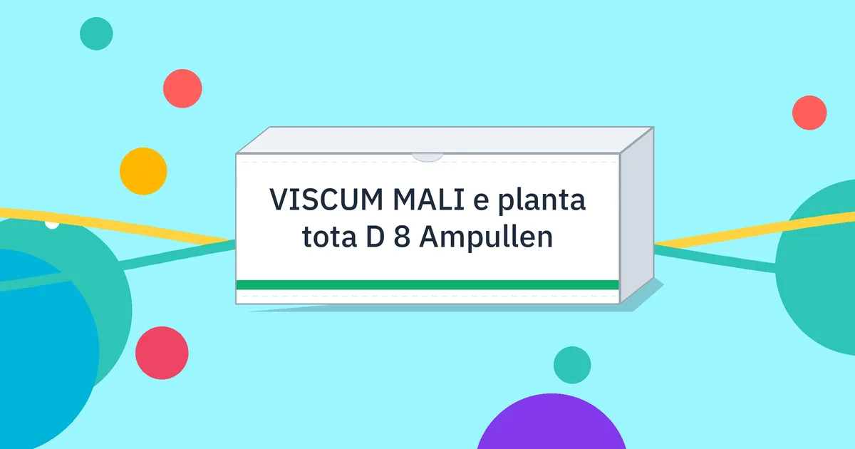 Symbolbild: Packung mit der Aufschrift VISCUM MALI e planta tota D 8 Ampullen (PZN 03358512) – Verfügbarkeit und Bezug in Apotheken in Frankfurt am Main