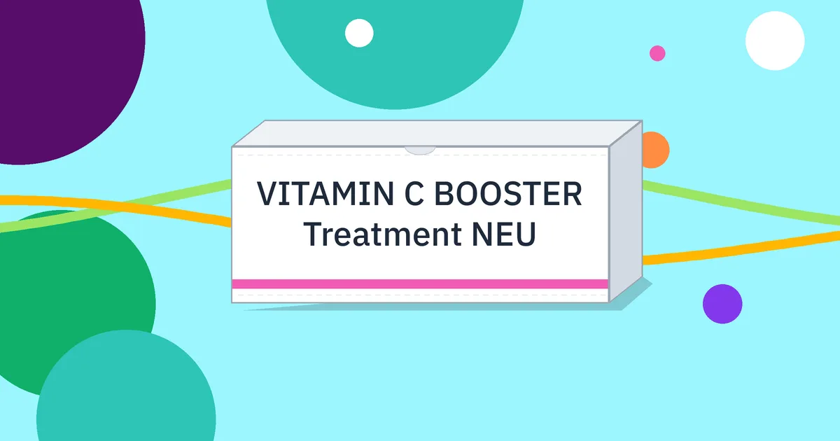 Symbolbild: Packung mit der Aufschrift VITAMIN C BOOSTER Treatment NEU (PZN 18772832) – Verfügbarkeit und Bezug in Apotheken in Frankfurt am Main