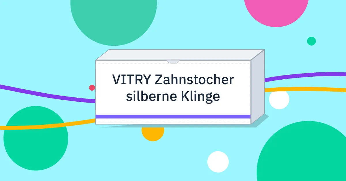 Symbolbild: Packung mit der Aufschrift VITRY Zahnstocher silberne Klinge (PZN 05043600) – Verfügbarkeit und Bezug in Apotheken in Frankfurt am Main