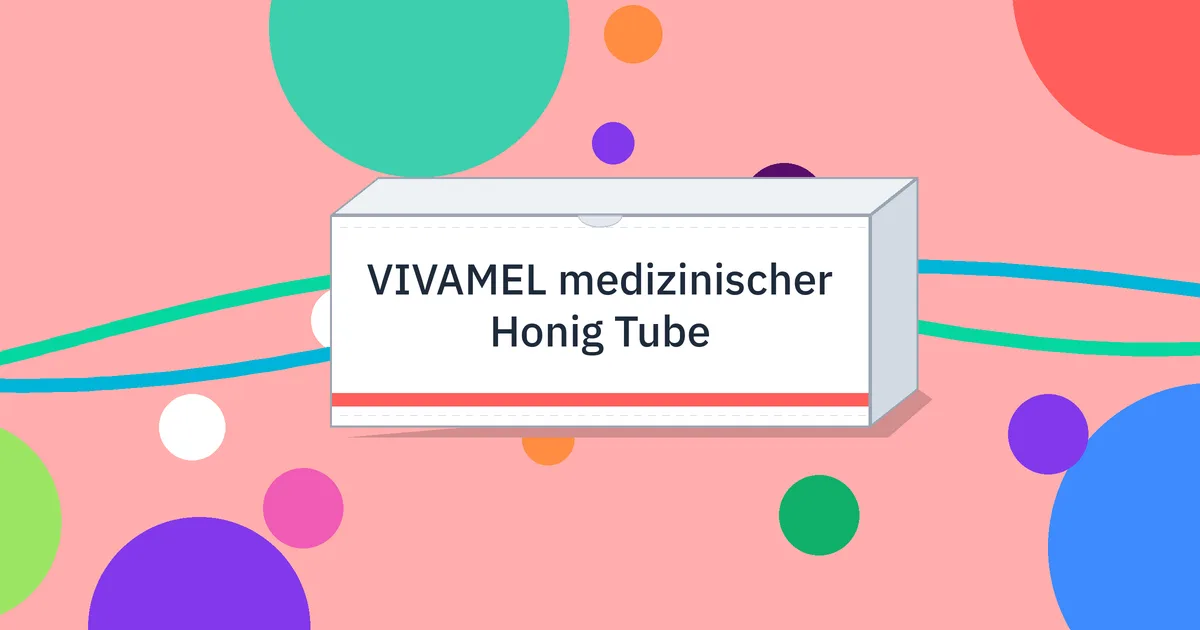 Symbolbild: Packung mit der Aufschrift VIVAMEL medizinischer Honig Tube (PZN 12897478) – Verfügbarkeit und Bezug in Apotheken in Frankfurt am Main