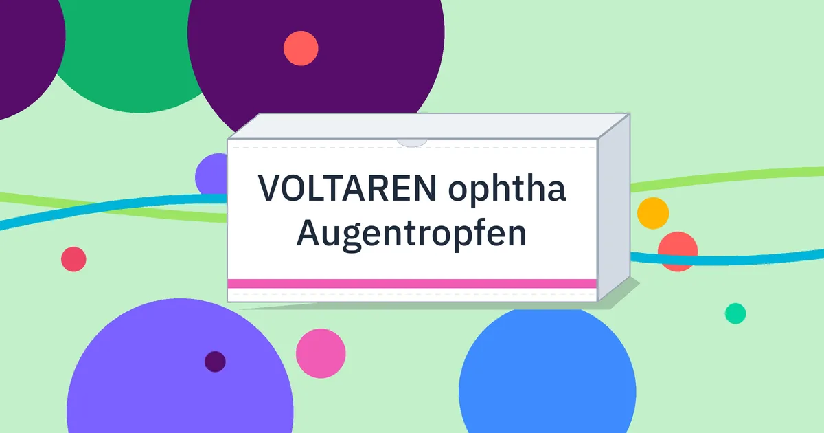 Symbolbild: Packung mit der Aufschrift VOLTAREN ophtha Augentropfen (PZN 02215851) – Verfügbarkeit und Bezug in Apotheken in Frankfurt am Main