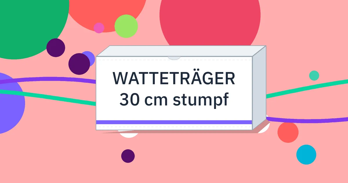 Symbolbild: Packung mit der Aufschrift WATTETRÄGER 30 cm stumpf (PZN 01740584) – Verfügbarkeit und Bezug in Apotheken in Frankfurt am Main