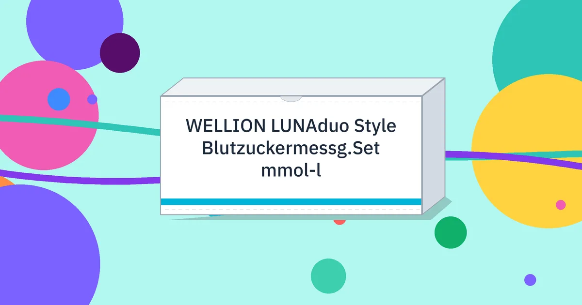 Symbolbild: Packung mit der Aufschrift WELLION LUNAduo Style Blutzuckermessg.Set mmol-l (PZN 10089478) – Verfügbarkeit und Bezug in Apotheken in Frankfurt am Main