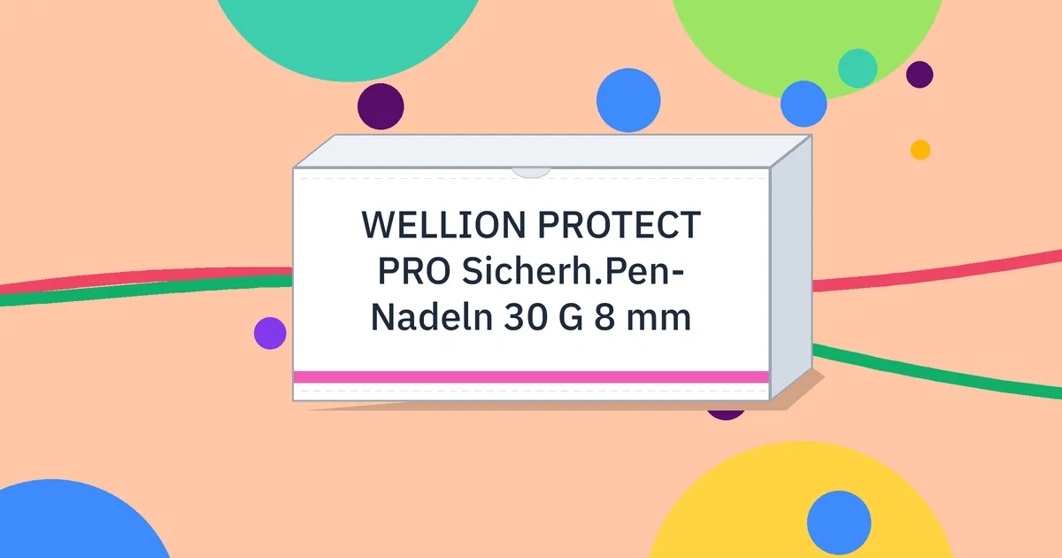 Symbolbild: Packung mit der Aufschrift WELLION PROTECT PRO Sicherh.Pen-Nadeln 30 G 8 mm (PZN 11694141) – Verfügbarkeit und Bezug in Apotheken in Frankfurt am Main