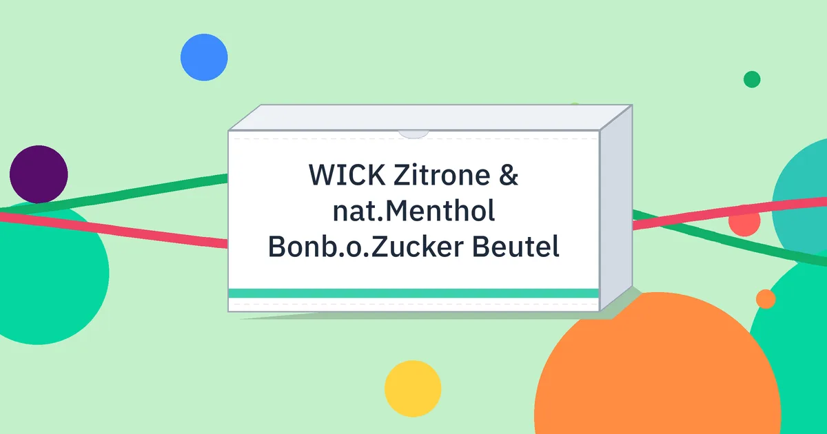 Symbolbild: Packung mit der Aufschrift WICK Zitrone & nat.Menthol Bonb.o.Zucker Beutel (PZN 12595375) – Verfügbarkeit und Bezug in Apotheken in Frankfurt am Main