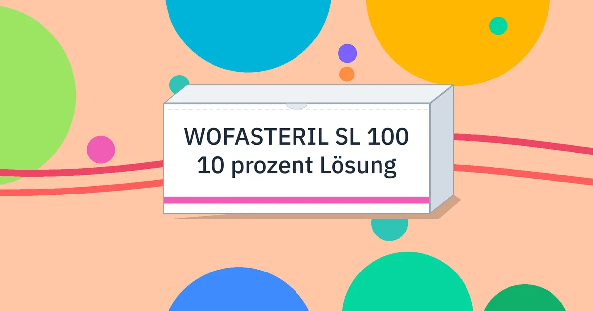 Symbolbild: Packung mit der Aufschrift WOFASTERIL SL 100 10 prozent Lösung (PZN 00657556) – Verfügbarkeit und Bezug in Apotheken in Frankfurt am Main