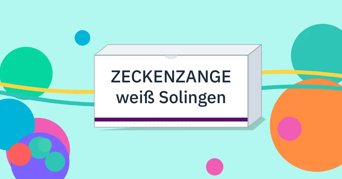 Symbolbild: Packung mit der Aufschrift ZECKENZANGE weiß Solingen (PZN 09746899) – Verfügbarkeit und Bezug in Apotheken in Frankfurt am Main