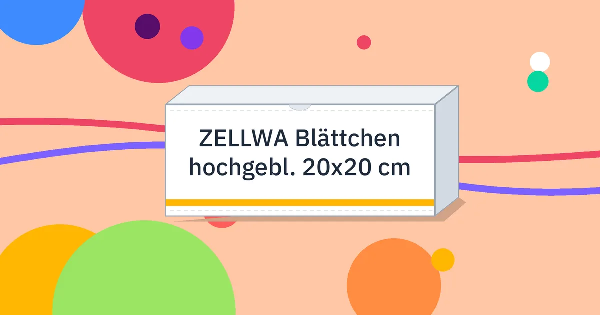 Symbolbild: Packung mit der Aufschrift ZELLWA Blättchen hochgebl. 20x20 cm (PZN 04045838) – Verfügbarkeit und Bezug in Apotheken in Frankfurt am Main