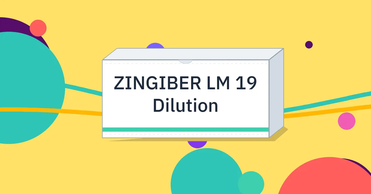 Symbolbild: Packung mit der Aufschrift ZINGIBER LM 19 Dilution (PZN 13301890) – Verfügbarkeit und Bezug in Apotheken in Frankfurt am Main