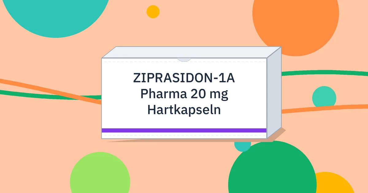 Symbolbild: Packung mit der Aufschrift ZIPRASIDON-1A Pharma 20 mg Hartkapseln (PZN 00015467) – Verfügbarkeit und Bezug in Apotheken in Frankfurt am Main