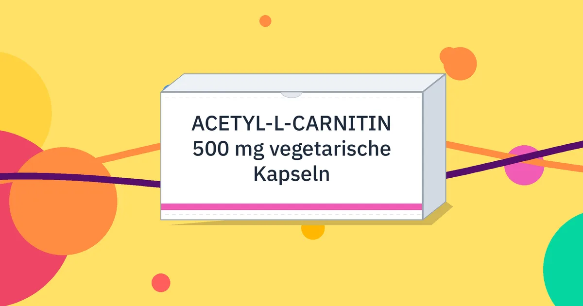 Symbolbild: Packung mit der Aufschrift ACETYL-L-CARNITIN 500 mg vegetarische Kapseln (PZN 09002845) – Verfügbarkeit und Bezug in Apotheken in Frankfurt am Main