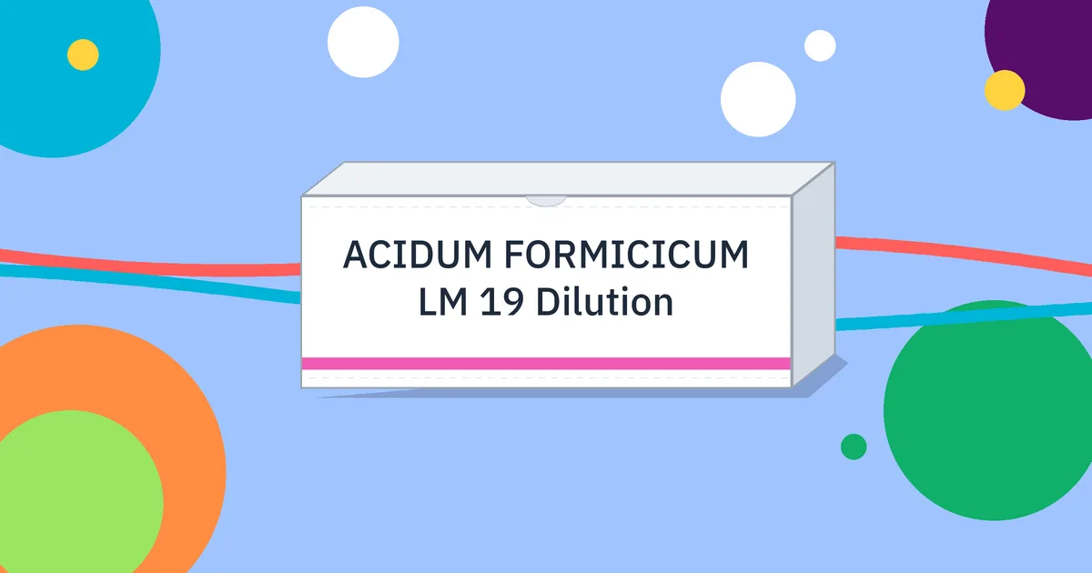 Symbolbild: Packung mit der Aufschrift ACIDUM FORMICICUM LM 19 Dilution (PZN 12751987) – Verfügbarkeit und Bezug in Apotheken in Frankfurt am Main